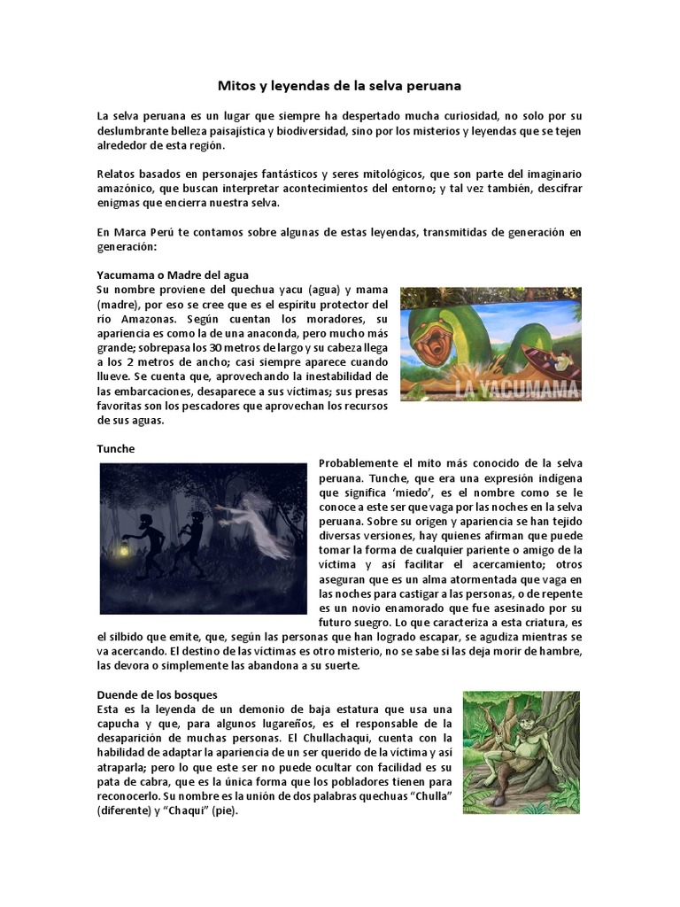 Mitos y Leyendas de La Selva Peruana | PDF