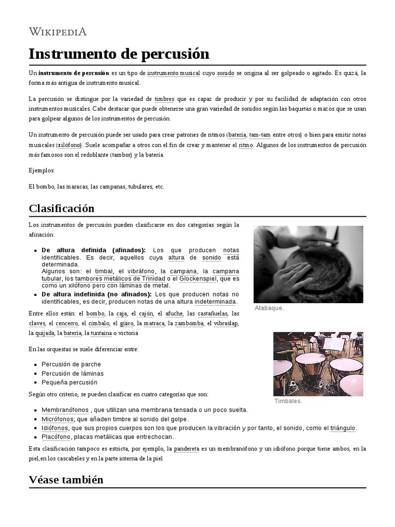 U2 PP 36 Instrumentos de Percusión PDF | PDF | Industria de la música | Instrumentos musicales