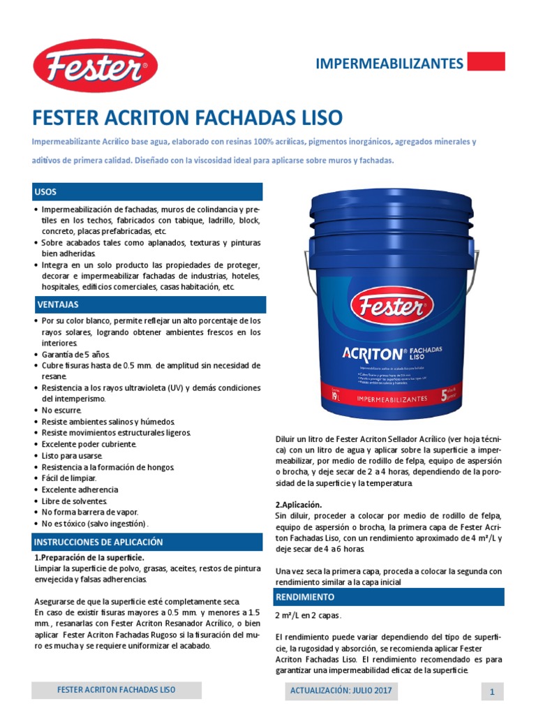 9.fester Acriton Fachadas Liso | PDF | Pintar | Materiales