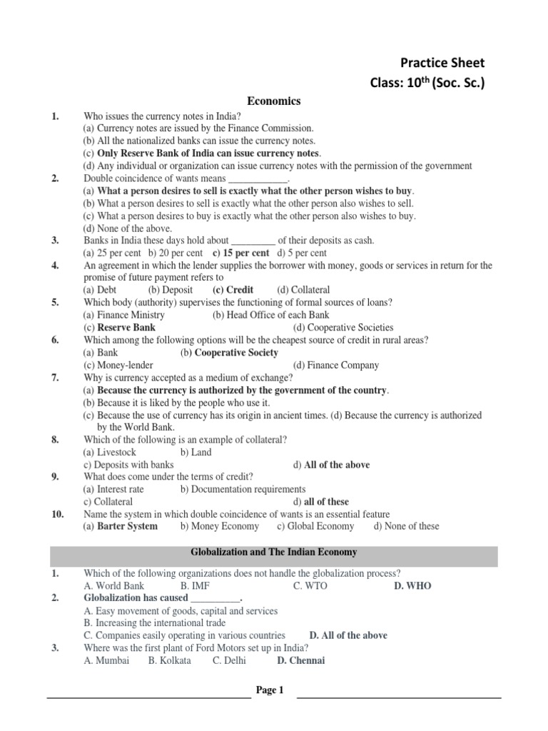 Economics Objective | PDF | Human Development Index | Trade