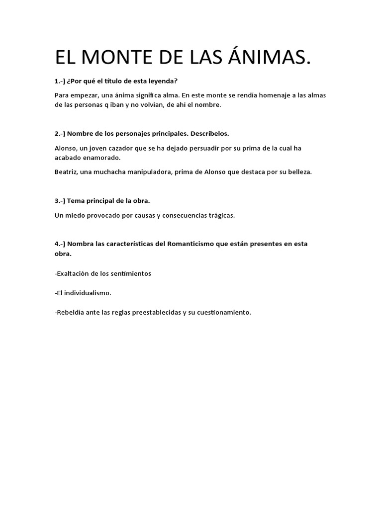 EL MONTE DE LAS ÁNIMAS.docx | PDF