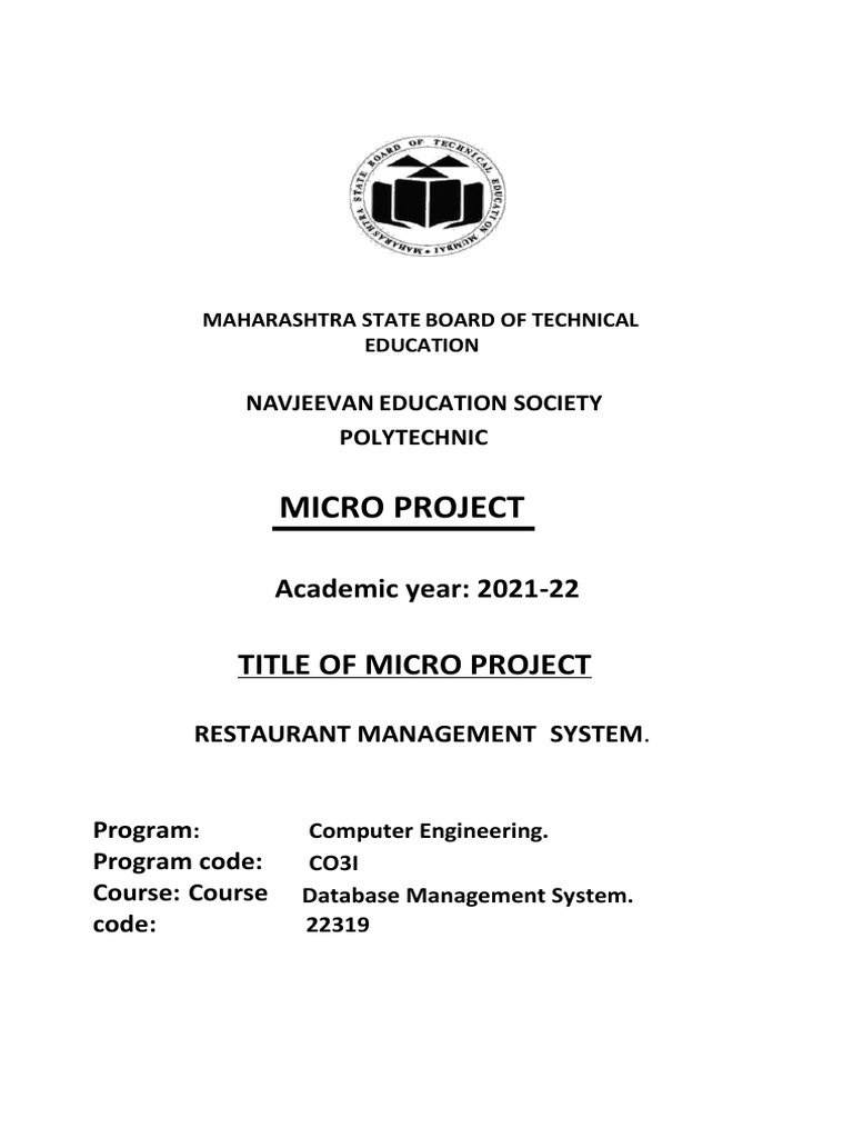 DBMS Micro Project | PDF | Databases | Relational Model DBMS Micro Project | PDF | Databases | Relational Model