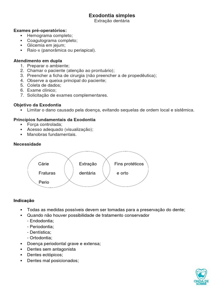 Exodontia Simples | PDF | Dente | Especialidades médicas