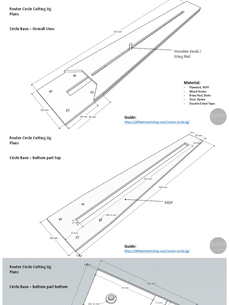 Router Circle Cutting Jig Plans | PDF