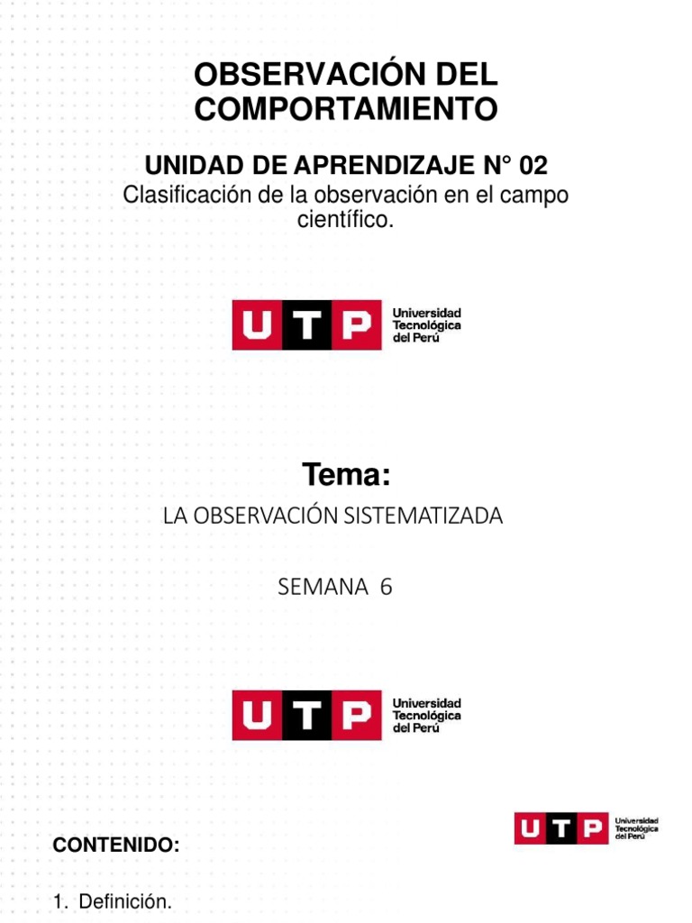 Material - S06.s1 (Observación Sistematizada) PDF | PDF | Comportamiento | Observación