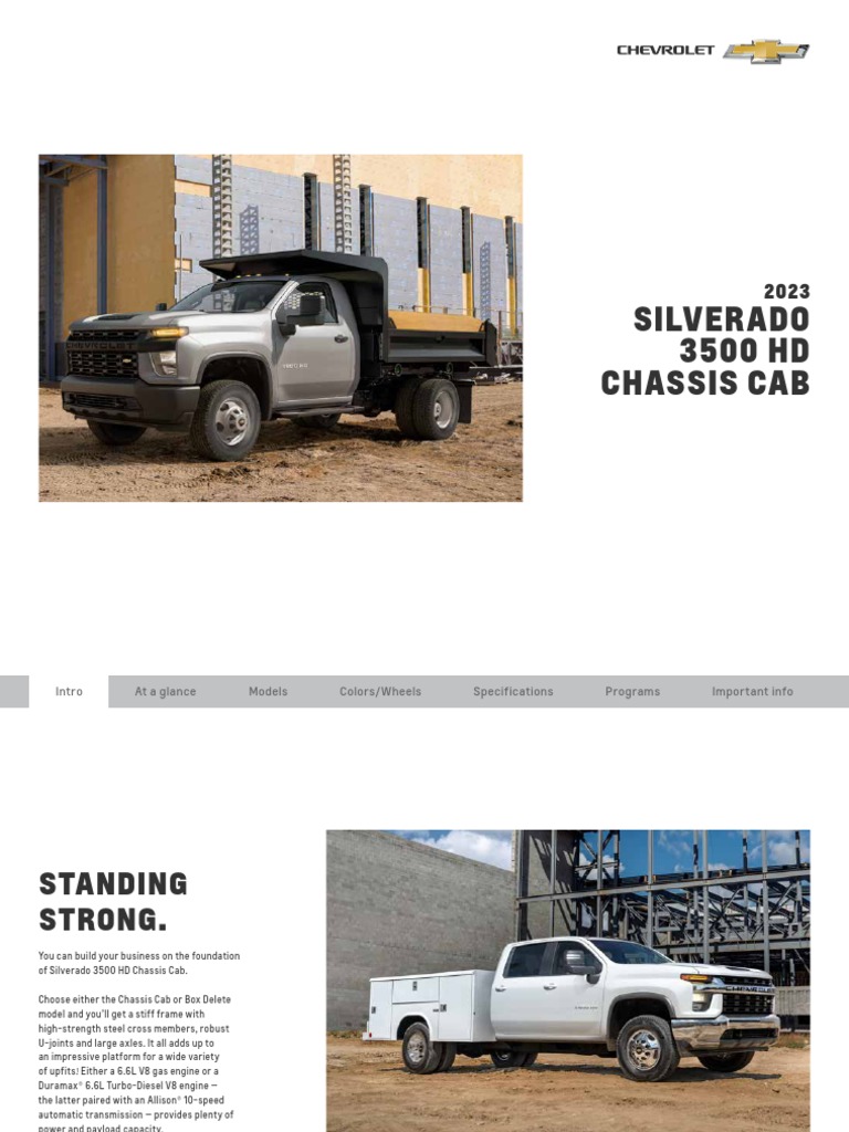 2023 Chevrolet Silverado 3500 HD Chassis Cab Ebrochure PDF | PDF ...