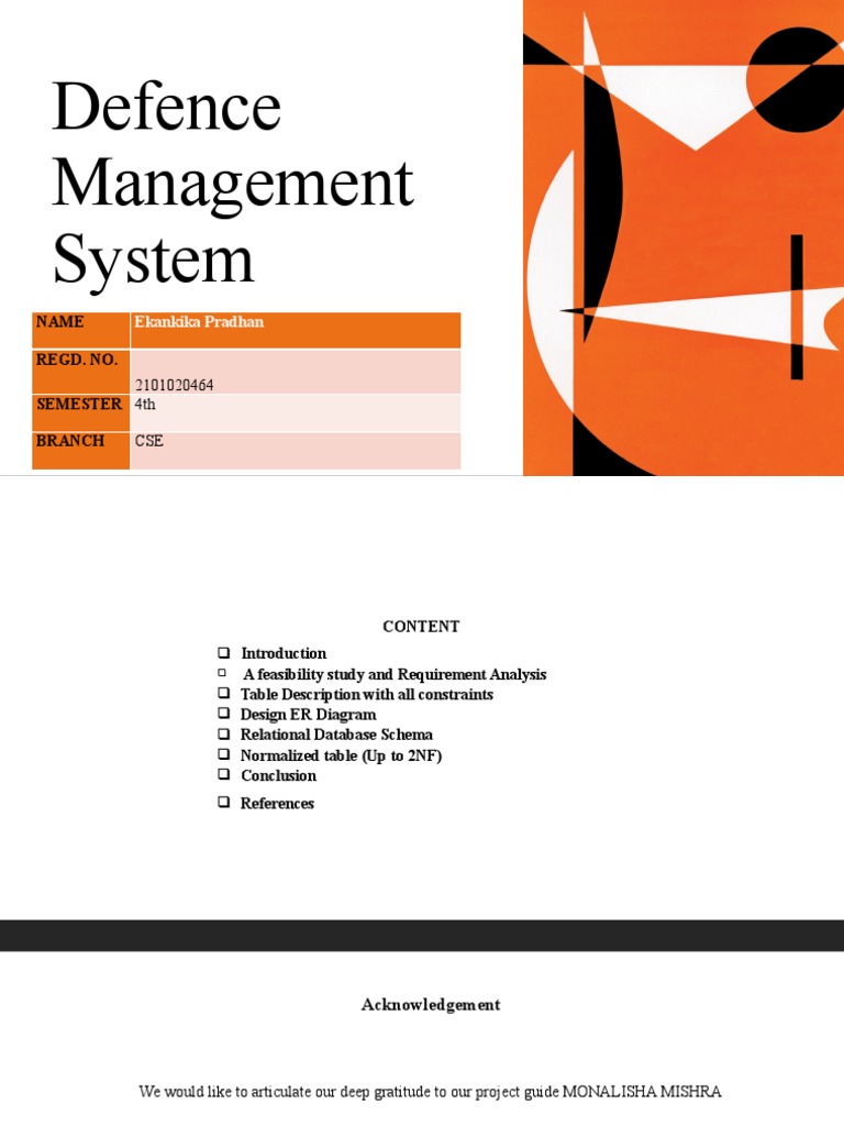 Defense Management System Overview | PDF | Feasibility Study | Databases