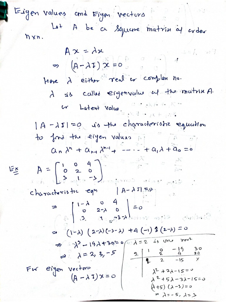 8-Eigen Values and Eigen Vectors-19-03-2023 PDF | PDF