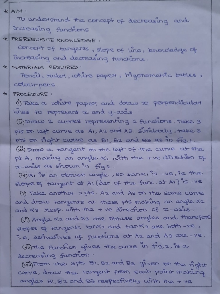 Activity-4 (Increasing and Decreasing Functions) | PDF | Elementary ...