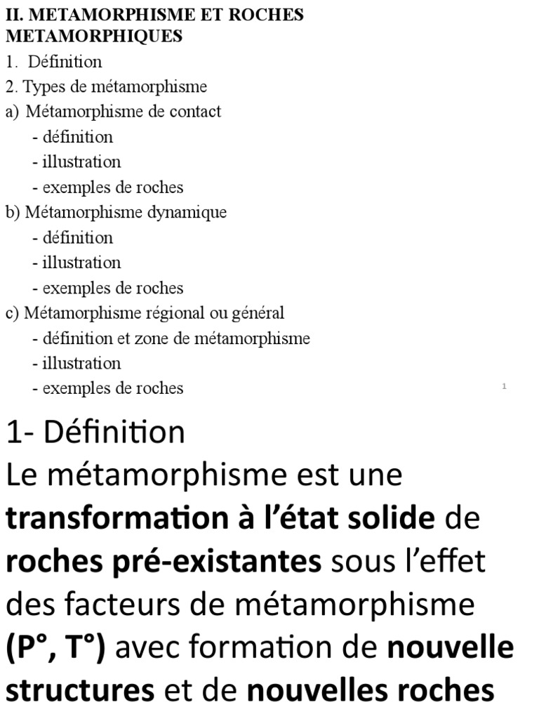 Ii. Metamorphisme Et Roches Metamorphiques | PDF | Sciences de la terre ...