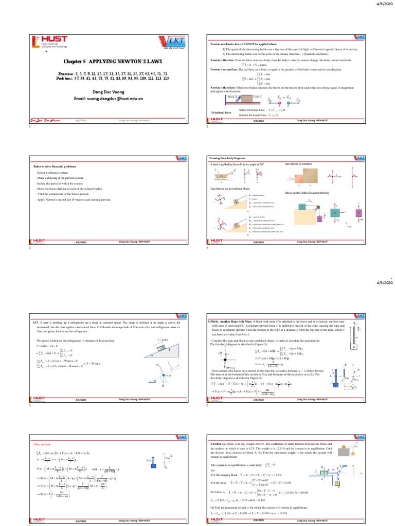 Chapter 5 Applying Newtons Law | Download Free PDF | Force | Newton's Laws Of Motion