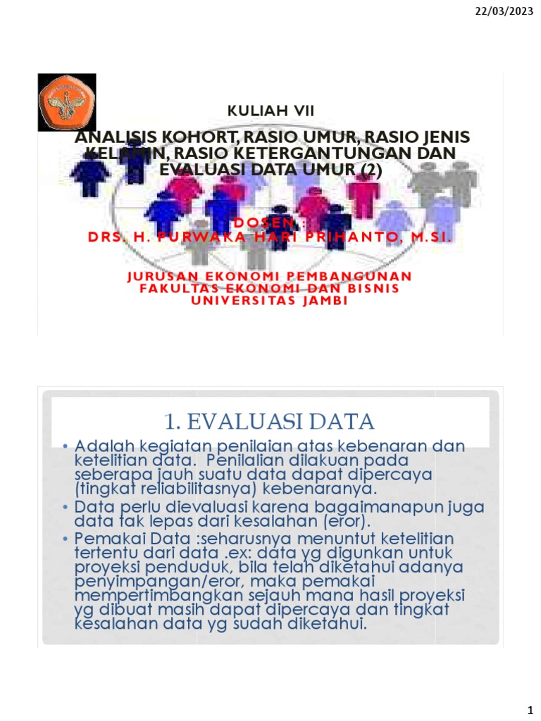 Kuliah 7 Analisis Kohor, Rasio Umur, Dan Evaluasi Data Umur | PDF