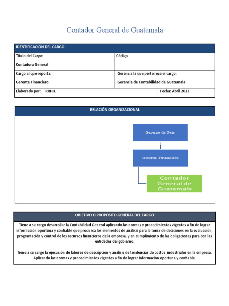 Funciones del Contador General en Guatemala | PDF