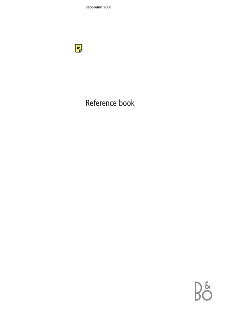 Beosound 9000 Ref. Book | PDF | Compact Disc | Loudspeaker