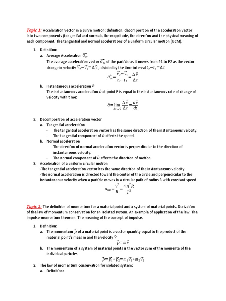 Theorem of Physics 1 | PDF | Acceleration | Torque
