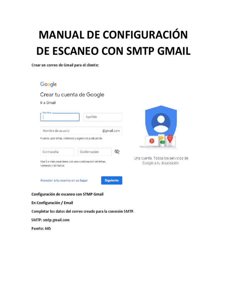 Manual de Configuración - SMTP Gmail | PDF