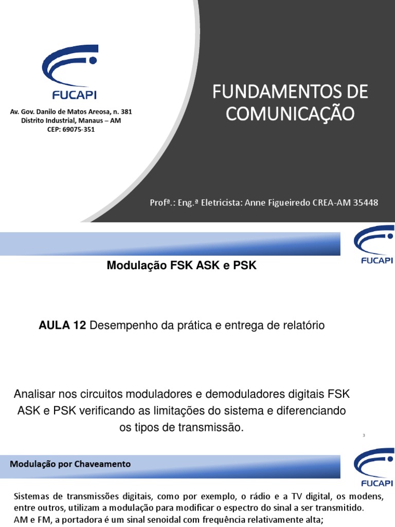 Aula 12 Mod FSK ASK PSK.pdf | PDF
