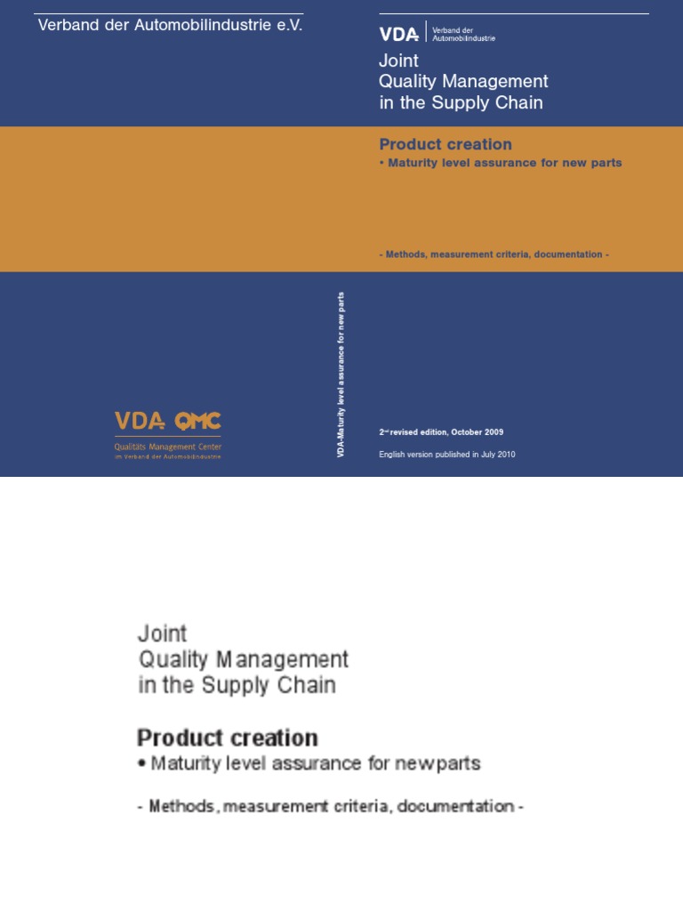VDA Maturity Level Assurance Guide | PDF