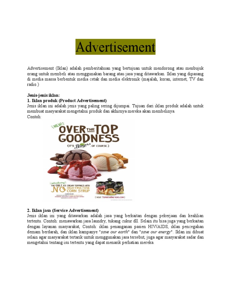 Materi Advertisement | PDF