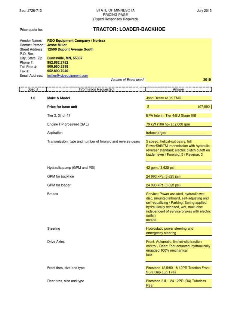 410K TMC | PDF | Loader (Equipment) | Tire