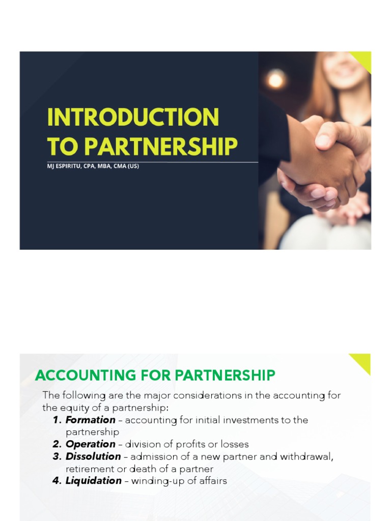 Partnership Accounting Essentials Guide | PDF | Partnership | Taxes