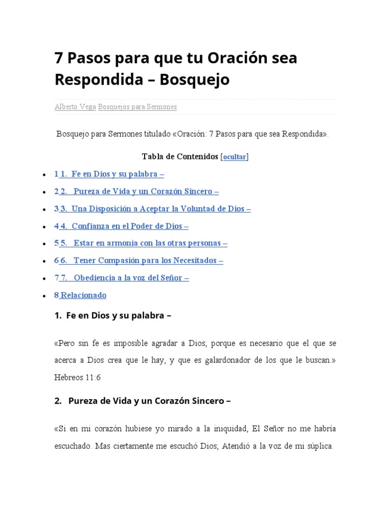 7 Pasos para Que Tu Oración Sea Respondida | PDF | Oración