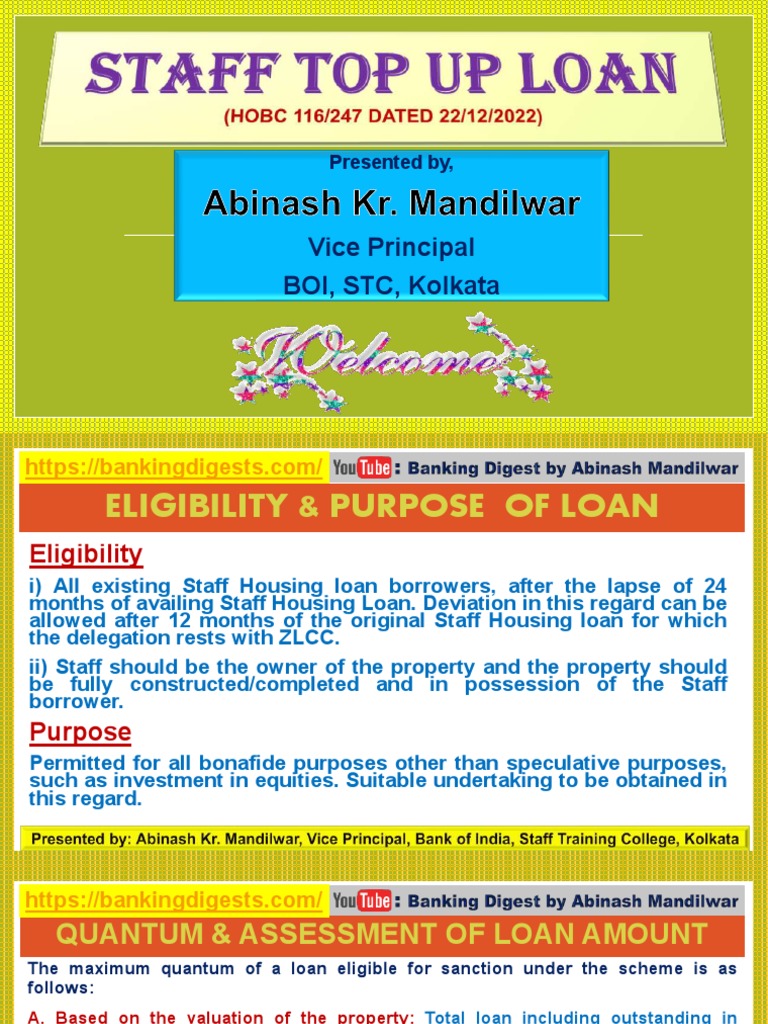Staff Top Up Loan | PDF | Loans | Mortgage Loan