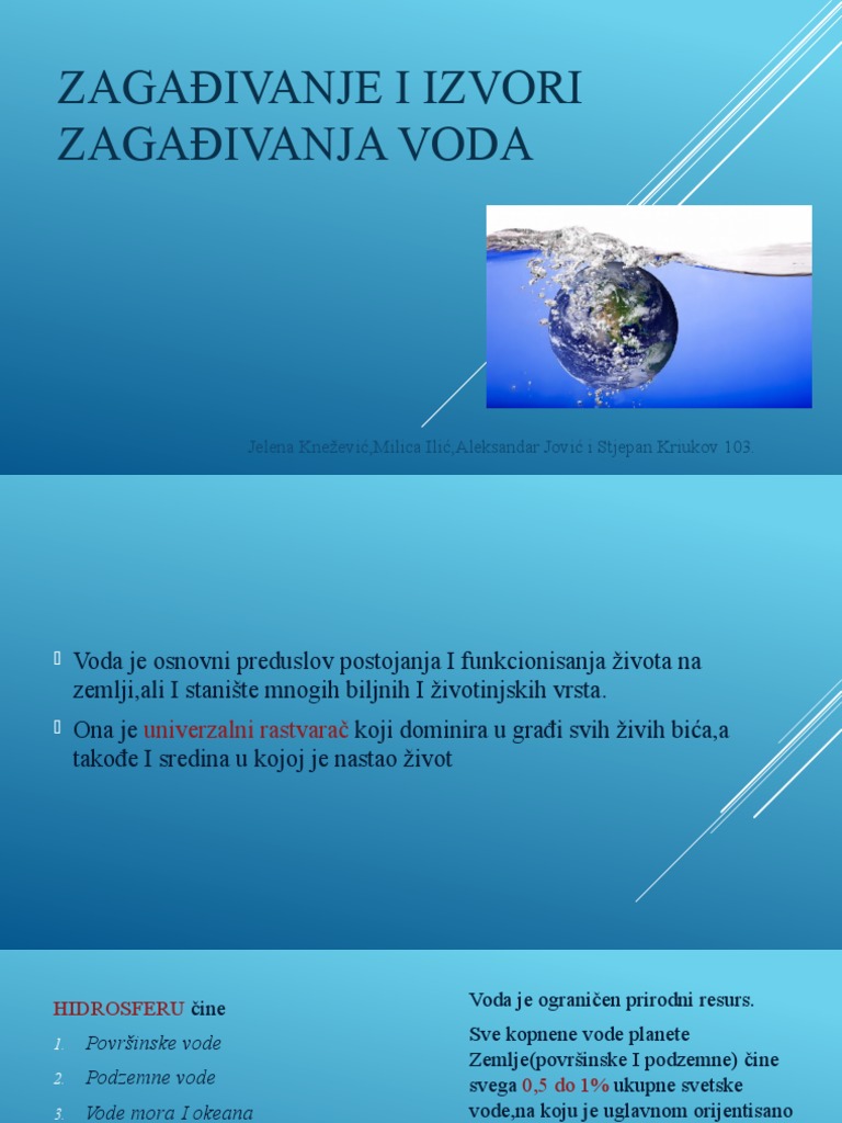 Zagađivanje I Izvori Zagađivanja Voda | PDF
