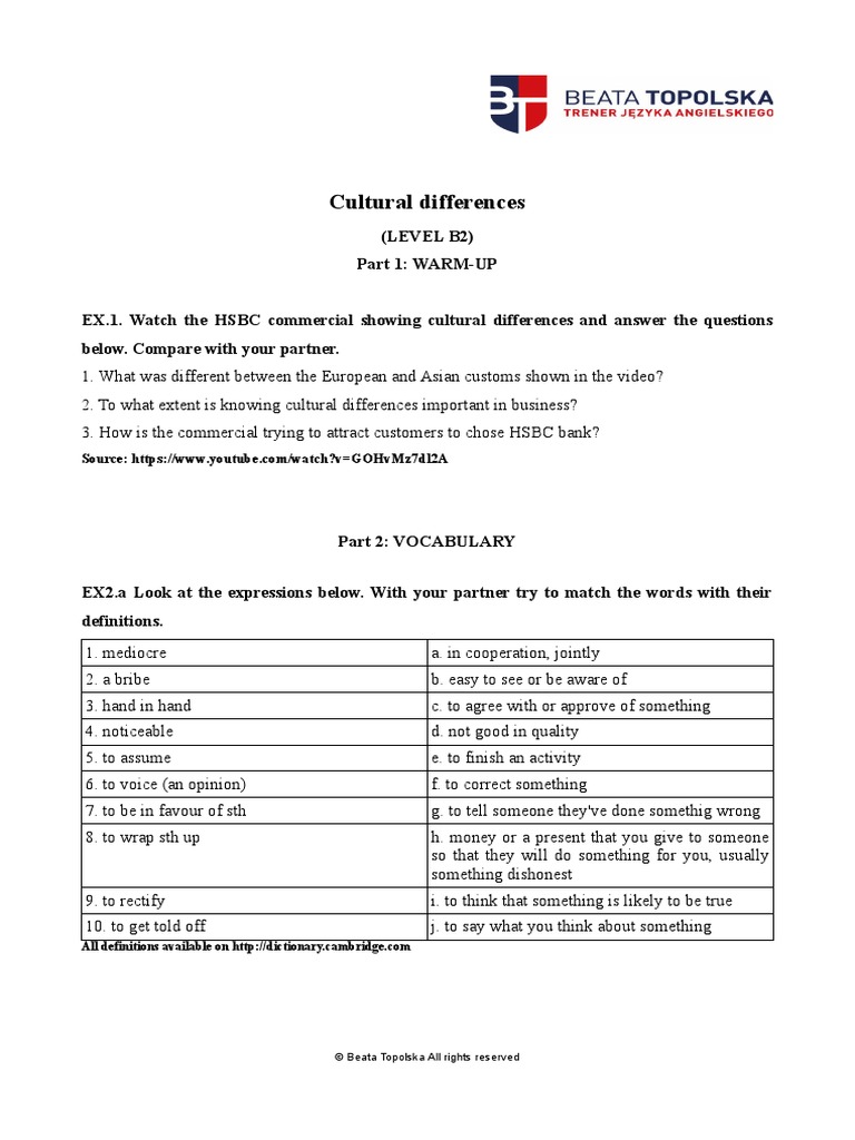 Culture Students Handout | PDF