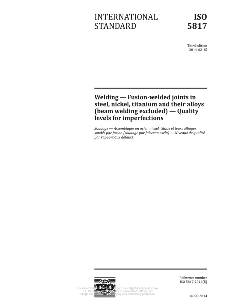 Iso 5817 - 2014 NDT | PDF