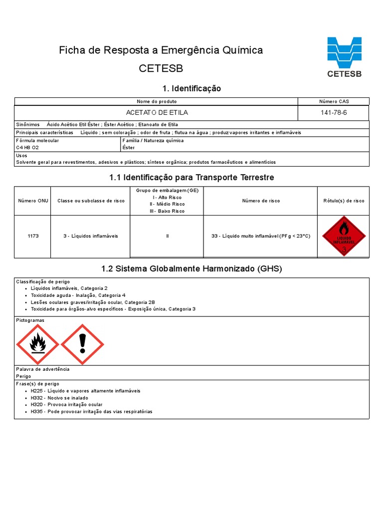ACETATO DE ETILA | PDF | Combustão | Incêndios