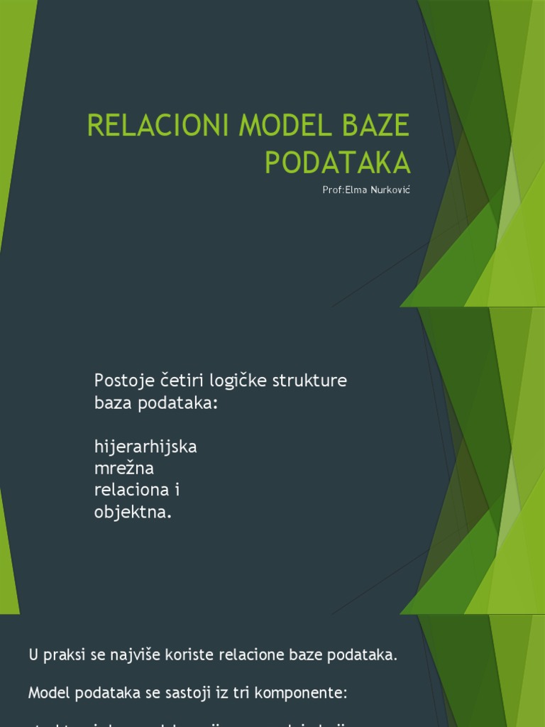 Relacioni Model Baze Podataka | PDF