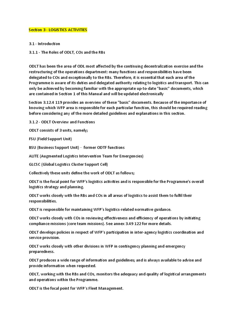 Transport Manual | PDF | Logistics | Cargo