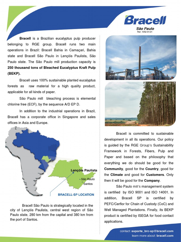 Bracell São Paulo: Sustainable Pulp Production | PDF