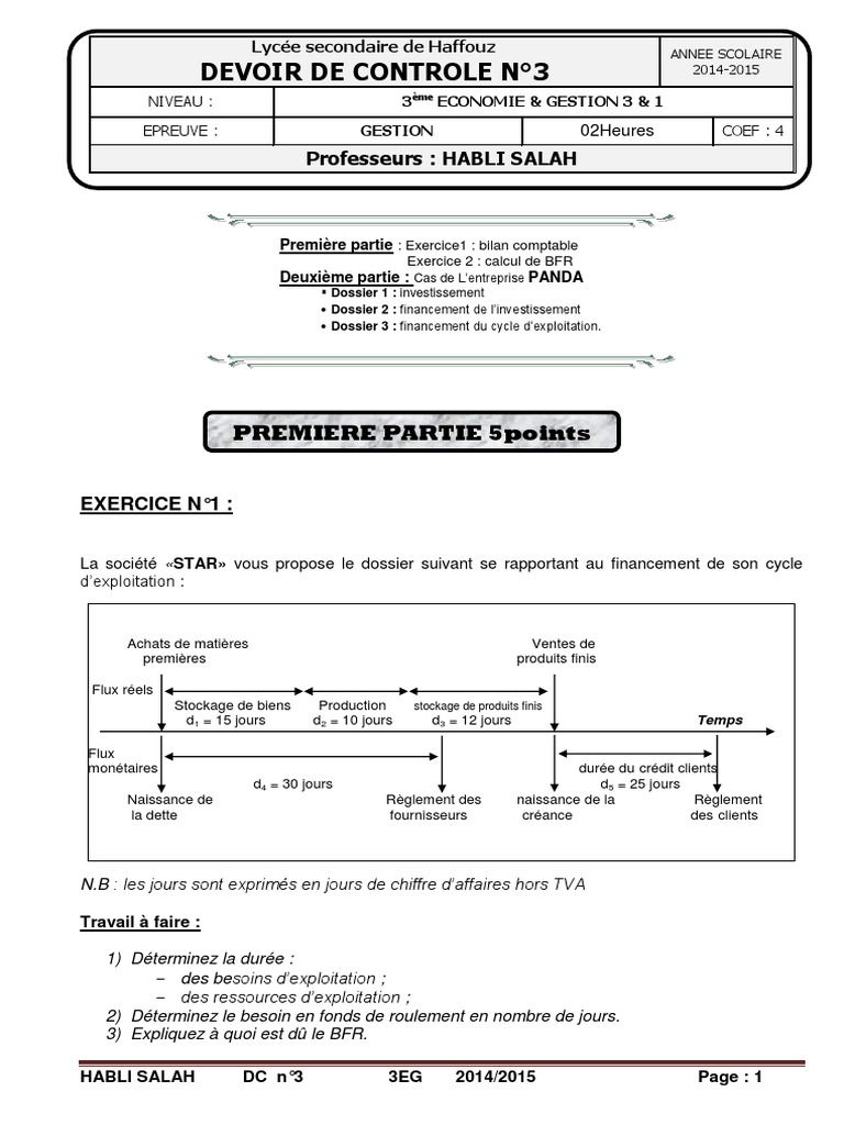Optimisation du BFR et Financement d'Investissement | PDF ...