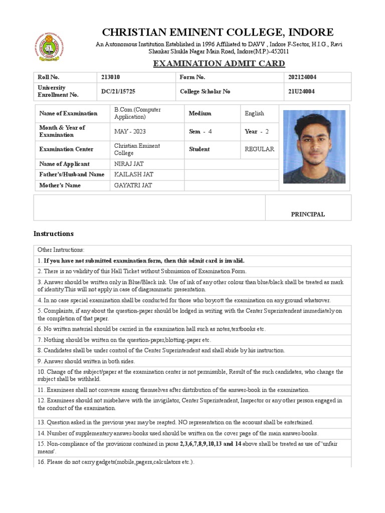 My Admit Card | PDF