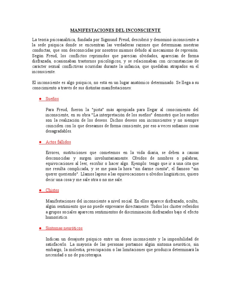 Manifestaciones Del Inconsciente | PDF