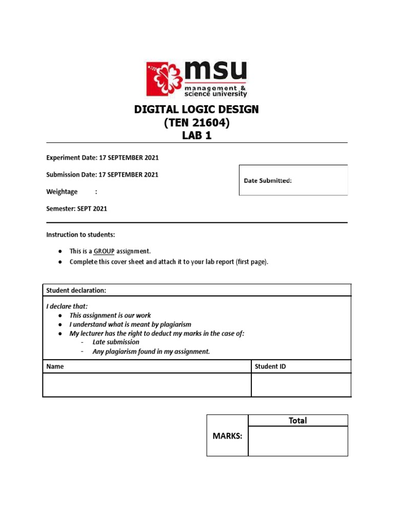 Digital Logic Design Lab Report | PDF | Electricity | Electronic Engineering