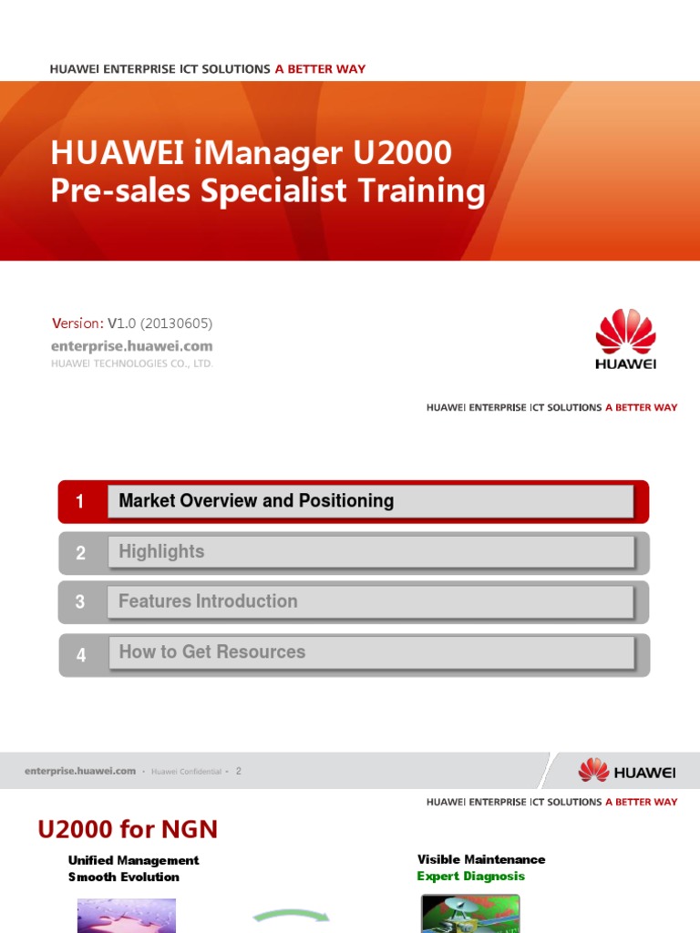 HUAWEI Imanager U2000 Pre-Sales Specialist Training | PDF | Computer Network | Command Line ...