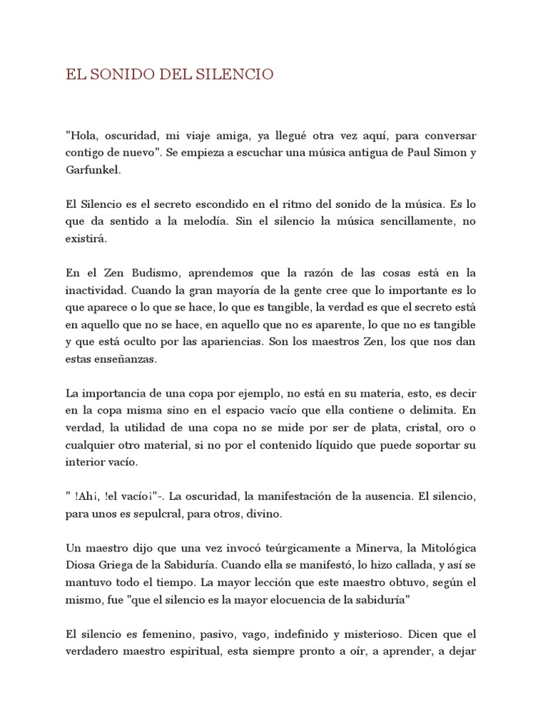 El Sonido Del Silencio Pdf Verdad Dios