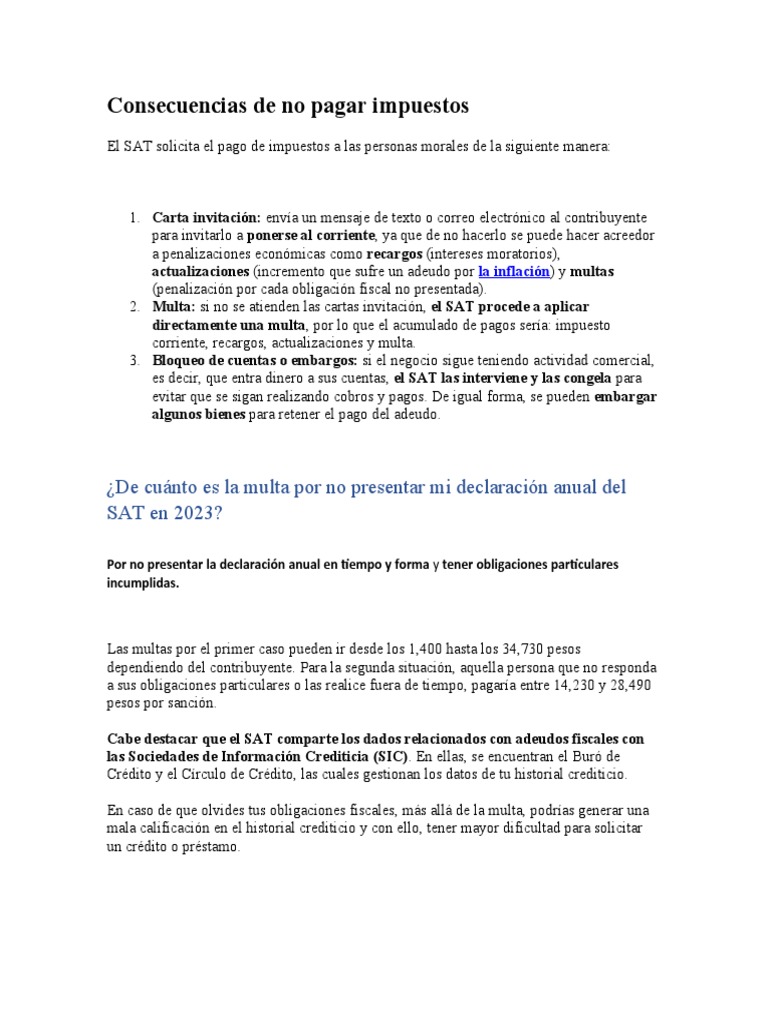 Multas SAT | PDF | Multa (pena) | Impuestos