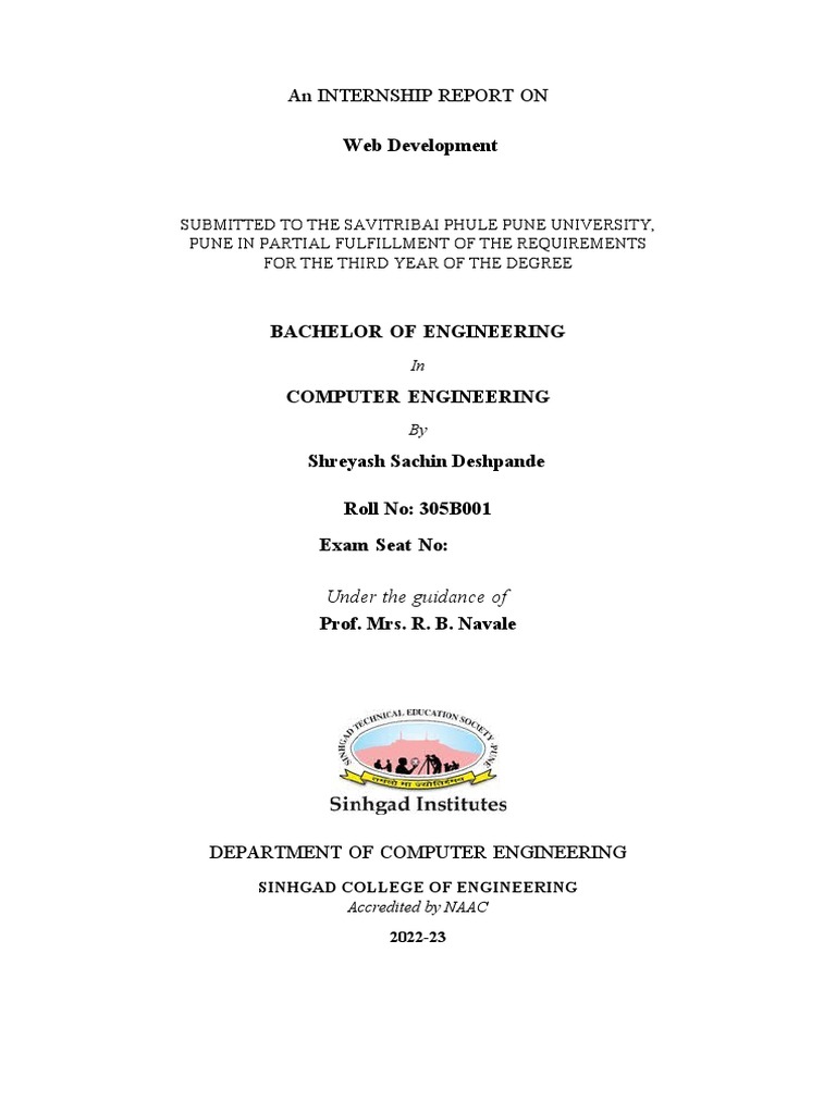 Shreyash Internship Report | PDF | Agile Software Development | Software Development Process