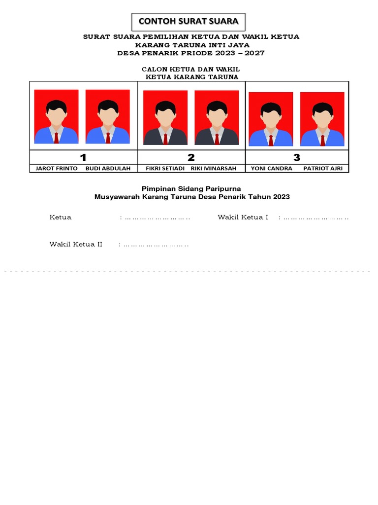 Contoh Surat Suara | PDF Contoh Surat Suara | PDF