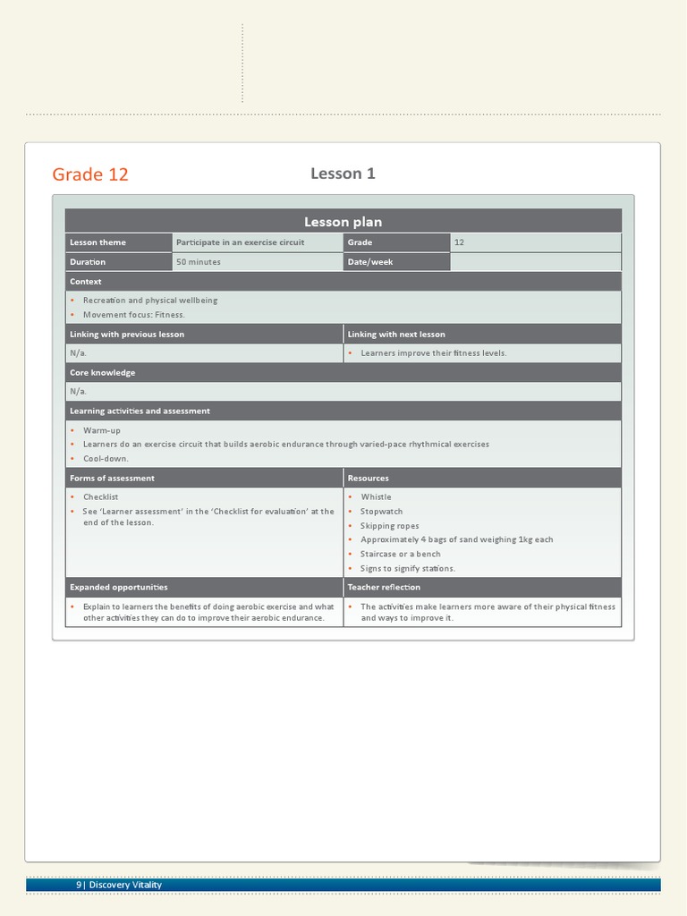 Grade 12 Lesson 1 PDF | PDF | Physical Exercise | Physical Fitness