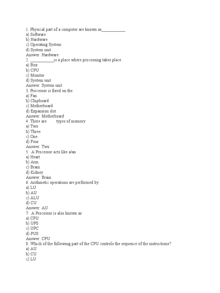 100 Multiple Choice Questions at Obnap | PDF | Computer Data Storage ...