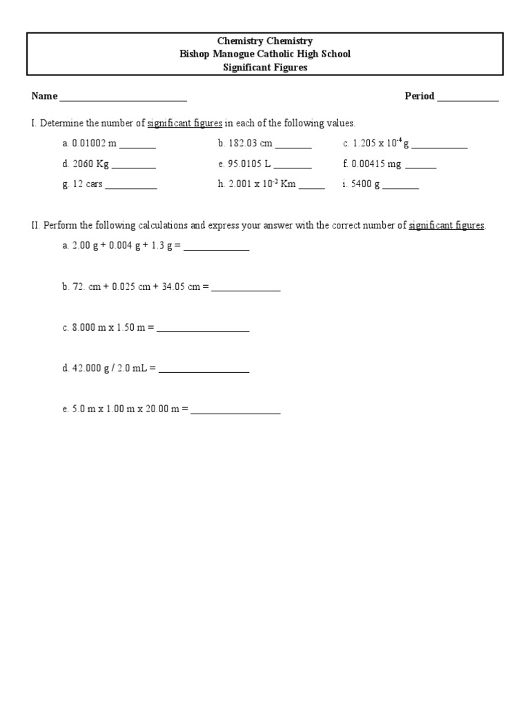 Ch.3 Significant Figures Practice 2 | PDF | Science & Mathematics ...