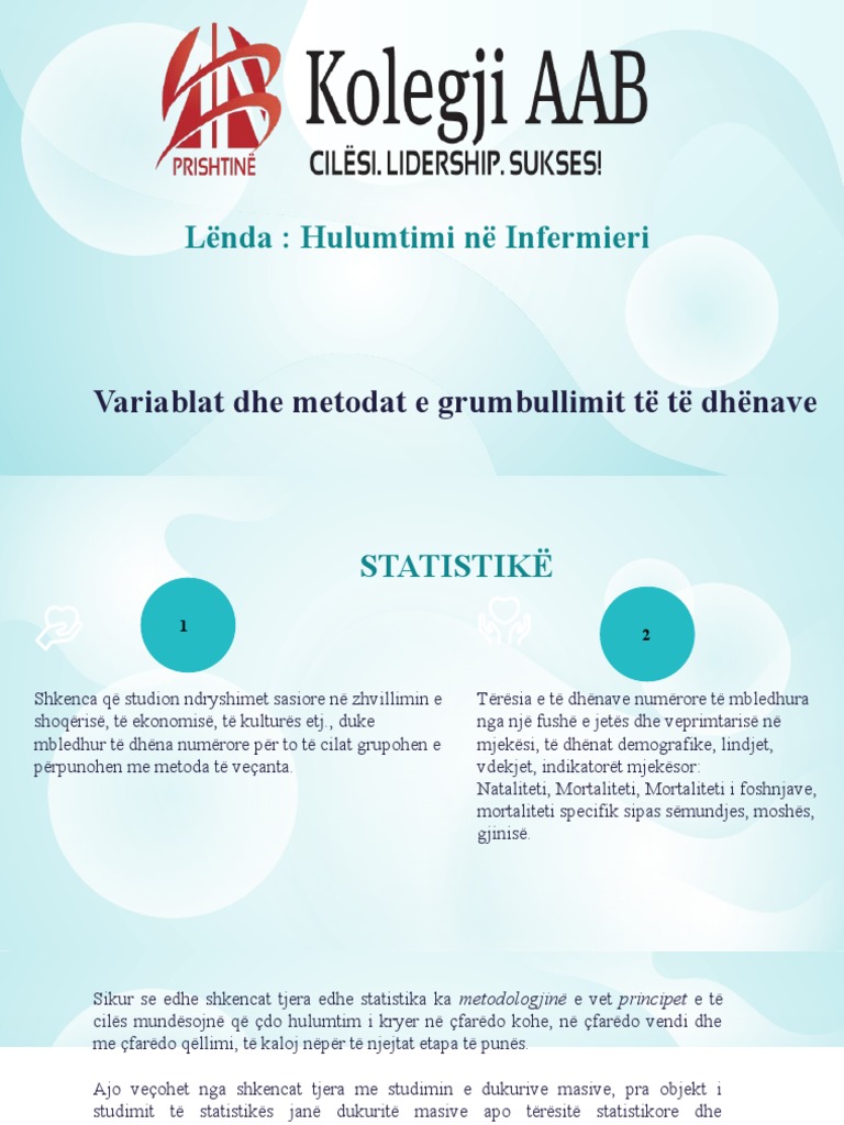 Lënda: Hulumtimi Në Infermieri: Variablat Dhe Metodat e Grumbullimit Të ...