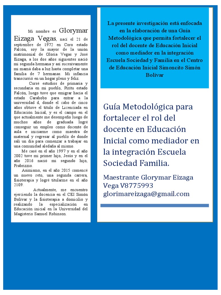 Glorimar AM UNEMS | PDF | Educación de la primera infancia | Maestros