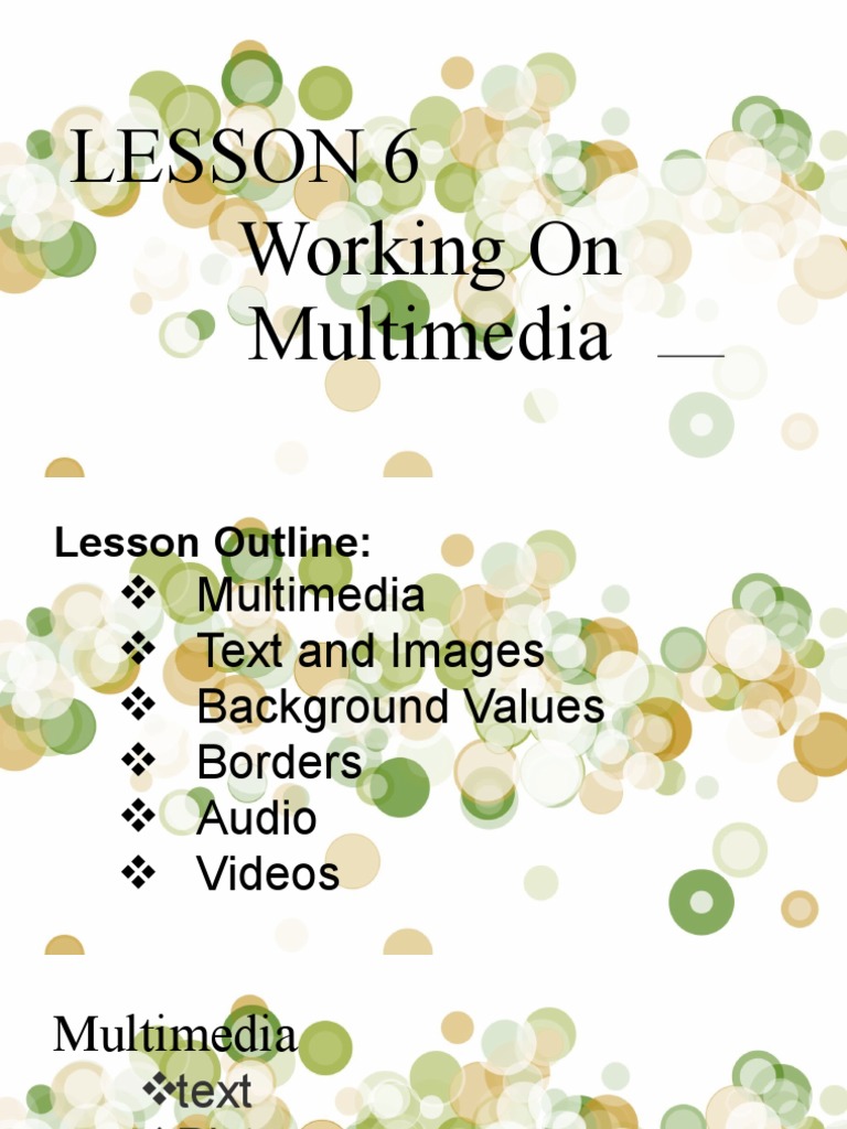 Lesson 6 Working On Multimedia | PDF