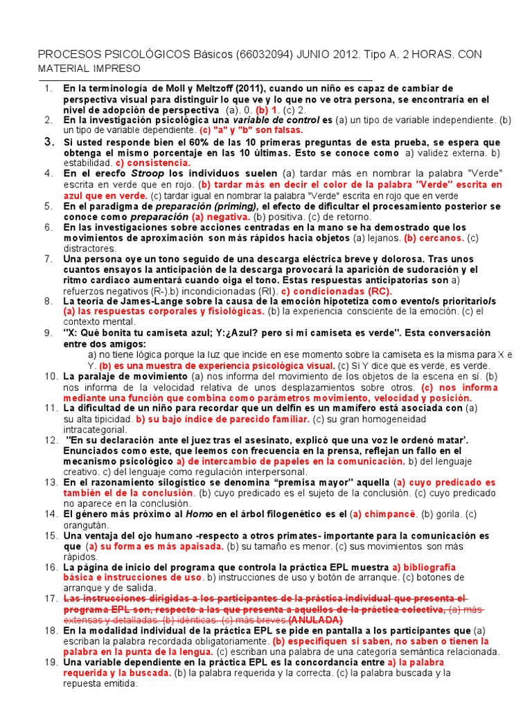 Examenes Procesos - 0001 | PDF | Validez (Estadísticas) | Las emociones